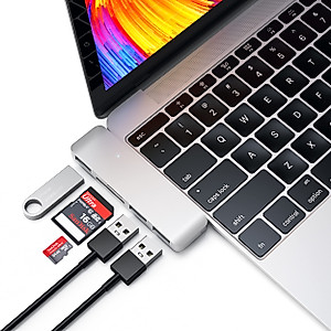 Satechi Aluminum Type-C USB 3.0 3-in-1 Combo Hub Adapter - 3 USB 3.0 Ports and Micro/SD Card Reader - for M2/ M1 MacBook Pro/Air, M2/ M1 iPad Pro/Air, M2 Mac Mini, iMac M1 (Silver)