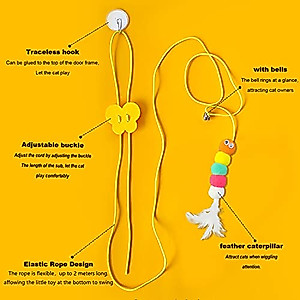 PETNEW Hanging Cat Toys for Indoor Cats,Kitten Toys 3Pack Retractable Cat Toy Rope,Hanging Door Bouncing Cat Toy ,Interactive Cat Toys for Exercise