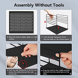 WANCHIY Upgraded Cabinet Organizers and Storage -Divided Compartment Holder for Plastic Bag, Wrap, Foil, Snack and Box for Kitchen and Pantry Organization and Storage, Kitchen Organization(Black)