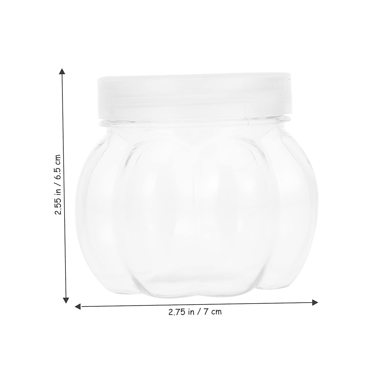 DOITOOL 12pcs Pet Pumpkin Jar Airtight Glass Jars Navideños Clear Container Halloween Bakery Boxes Loose Tea Canister Christmas Candy Jar Candy Container Packing Jar Candy Jars