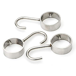 Pxyelec Stainless Steel Bathroom Clothes Coat Hanging Hook Hanger for 1.25 inch / 32mm Dia Rod Tube Pipe, Pack of 10