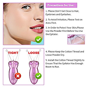 WAYCOM Ladies Facial Hair Remover Electric Women's Beauty Epilator Facial Threading Hair Removal Shaver Face Massager Pull Faces Delicate Device Depilation -Christmas Birthday Present