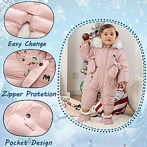XIFAMNIY Baby Girls and Boys Snowsuit Winter suits Jumpsuit Outwear Hooded Footie Snow suits
