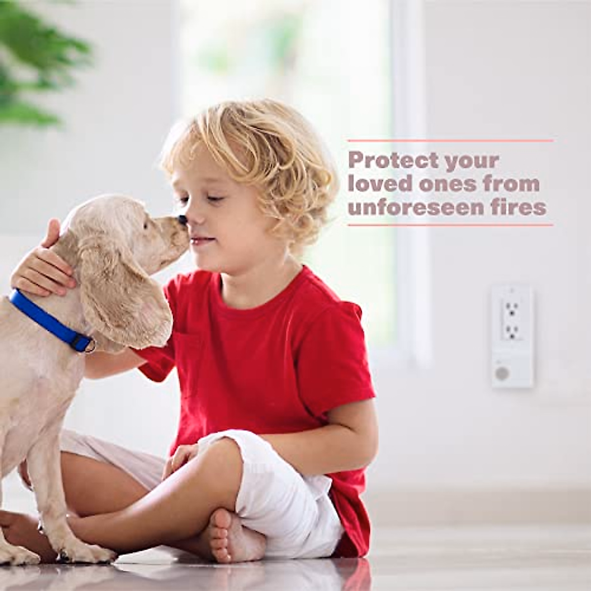 FireSafe Outlets Heat Detectors (Decora), 4-Pack of Heat-Detecting Outlet Covers Monitor Outlets for Possible Unknown Electrical Fires - Loud 85 dB Alarms Alert You of Danger (White)