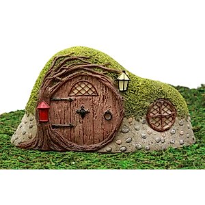 Ebros Gift Enchanted Fairy Garden Miniature Withered Tree Cottage House Under Curved Stony Green Hill Figurine 4" H Do It Yourself Ideas for Your Home