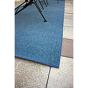 12'X12' Square - Cobalt - Indoor/Outdoor Area Rug Carpet, Runners & Stair Treads with a Premium Nylon Fabric Finished Edges