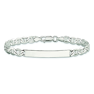 FindingKing Sterling Silver Anchor ID Bracelet 8"