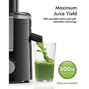 Juicer Machines, SiFENE Compact Centrifugal Juicer Extractor, Juice Maker for Vegetable and Fruit with 3-Speed Setting, BPA Free, Easy to Clean, Black