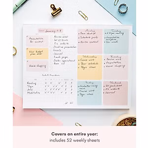 Weekly Planner Notepad Tear Off – 52 Undated Weekly Sheets Daily To Do List Notepad, Habit Tracker, Academic Planner Notebook, Daily Work Planner- Full Year Productivity Planner Weekly To Do List Pad