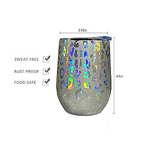 Swig Sip 12oz Wine Tumbler - Double Wall Stainless Steel Vacuum Insulated Travel Outdoor Liquor Cup Bridesmaid Gift (Laser Silver)