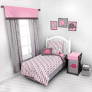 Bacati Elephants Storage Toy Chest, Pink/Fuschia/Grey (EPGSTC)