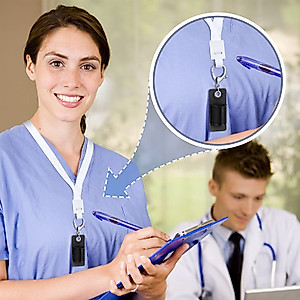 6 Pieces Portable Leather Pen Holder PU Leather Badge Pencil Holder Pocket Protector Pen Pouch Holder Organizer Pen Protector for Badge Holder or Neck Lanyard (Black)