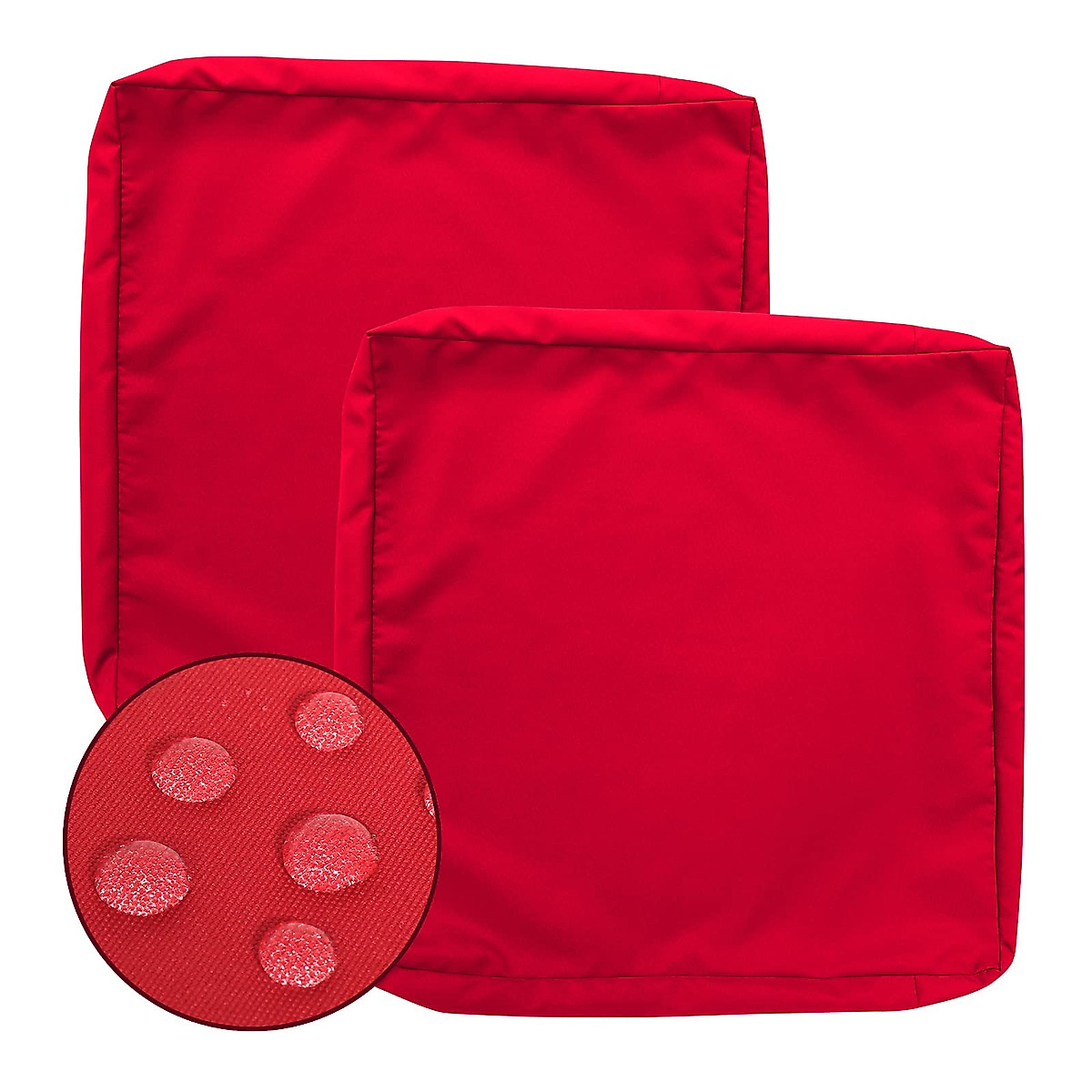 GUEGLSA Replacement Outdoor Cushion Covers 24x22x4 inch, Waterproof Patio Seat Cushion Slipcovers, Chair Cushion Slip Cover, Set of 2, Red