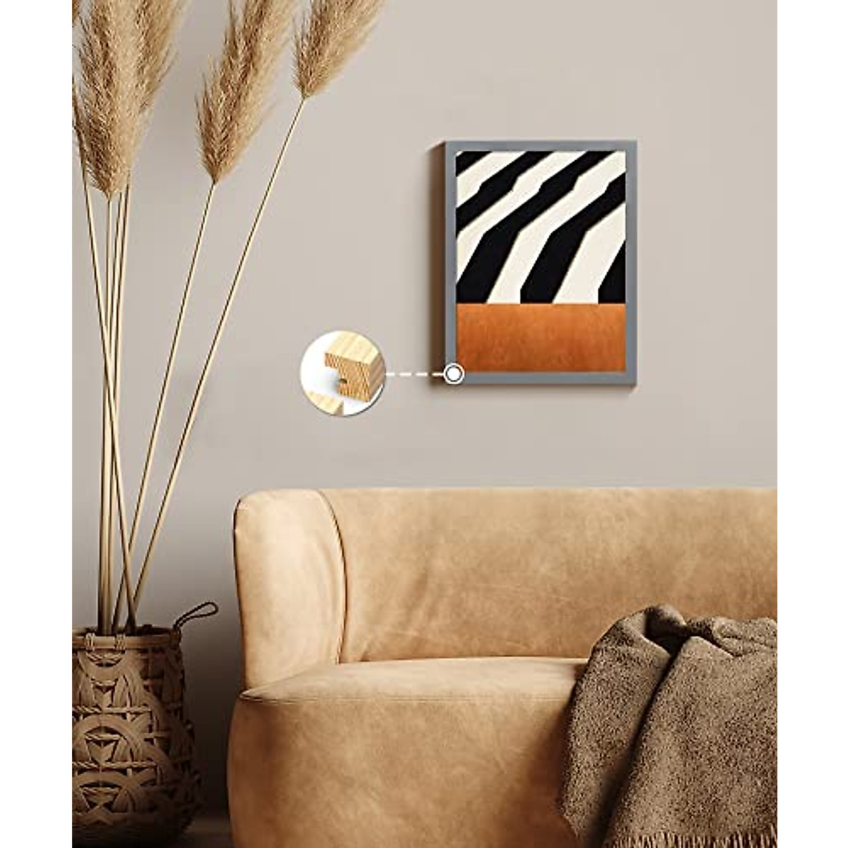 JD Concept Wood 12x16 Grey Picture Frame 5 Pack - Gallery Wall Frame Set - Suitable for Horizontal and Vertical Hanging 12 x 16 Poster Photo