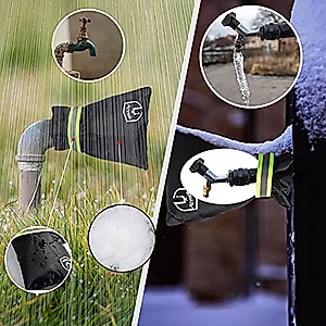 WNATN Outdoor Faucet Cover for Winter Freeze Protection,7.8" H x 6.2" W,Thickened AntiFrozen Waterproof Outdoor Faucet Protector,Set of 2(Black)