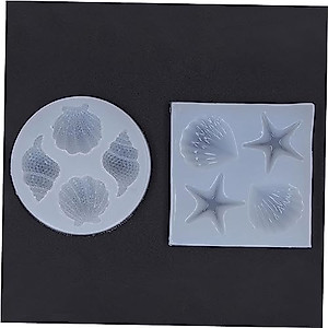 Versatile Silicone Seashell Molds - Mirror Flash & Nonstick DIY Mobile &écor Crafts Kit - Easy Release Seashell Conch Silicone for Art Projects - (5-Pack)-size1