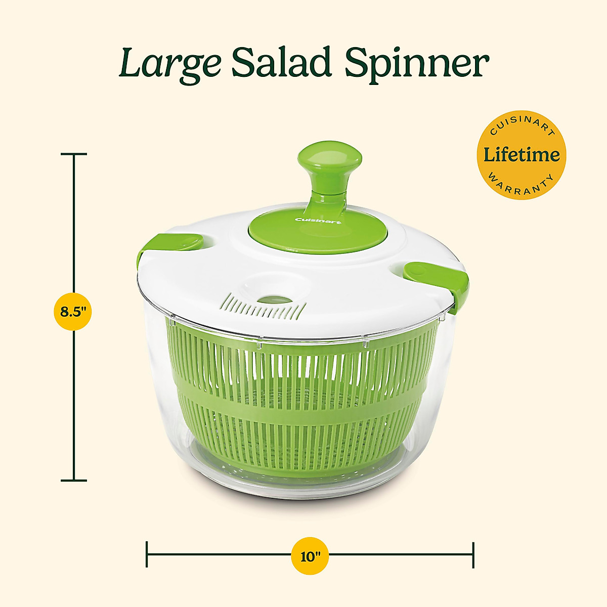 Cuisinart CTG-00-SAS 5-Quart Salad Spinner, White