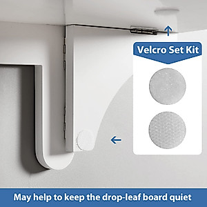 WELLAND 11.8" x 8.25" White Wall Mounted Desk Small Floating Shelves Set of 2 Folding Wall Shelves Drop-Leaf Table Fold Down Desk for RV, Camper, Loft Beds