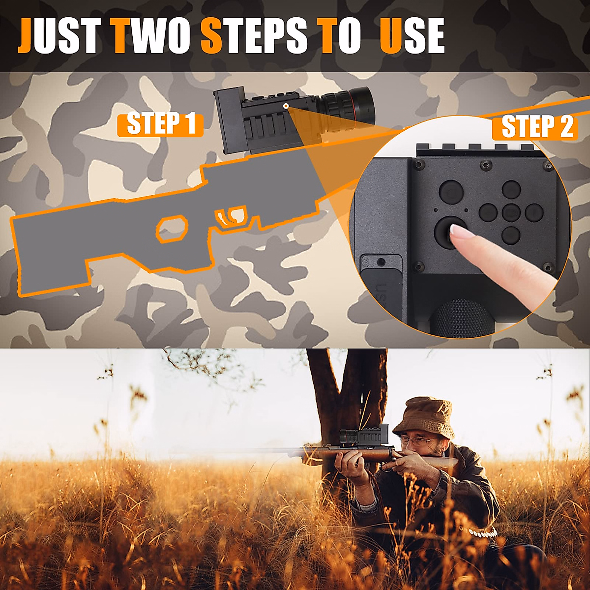 Night Vision Hunting Scope, 3.1-Inch Large Screen Rifle Scope, Monocular for Nightfall Total Darkness, Riflescopes for Outdoor Day & Night