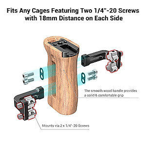 SMALLRIG Camera Cage Kit Professional Kit for Sony Alpha 7S III / A7S III / A7S3 with HDMI Cable Clamp and Wooden Side Handle - 3008