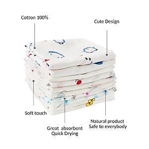 Arumary Cotton Baby, Kid and Women Handkerchief (White Baby)