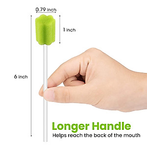 300 Pcs Oral Swabs- Unflavored & Sterile Disposable Mouth Swabs Sponge for Mouth Cleaning- Individually Wrapped (Green)