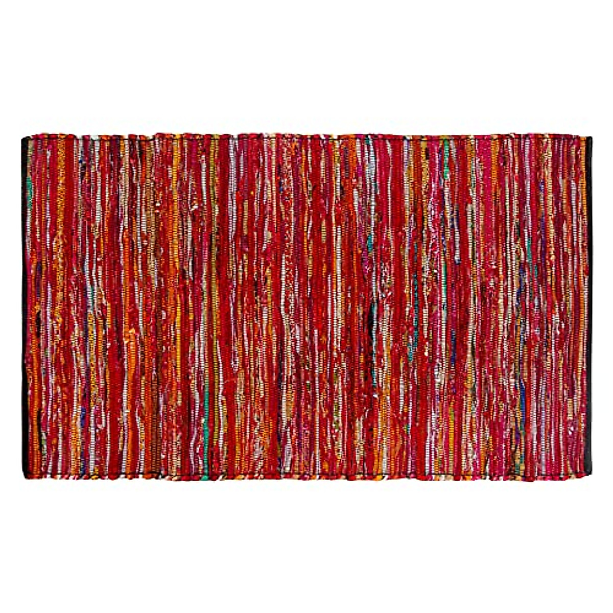 Cotton Multi Chindi Hand Woven Rugs 36X60 Inch Multi Color Chindi Rag Rug - 3x5 Feet Rectangle Bohemian Colorful Area Rug - Recycled Hand Braided Rugs- Biodegradable
