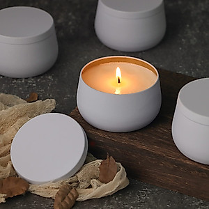 NEXBEXES 8oz Candle tins with lids,White Candle Jars,Bulk Candle tins for Making Candles,Candle Making Jars(24PACK, White)