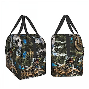 Giwawa Motocross Insulated Lunch Bag for Men Dirt-Bike Motorcycle Race Lunch Tote Bento Bag Sport Motorcyclist Food Container for Women Kids Boys Girls School Work