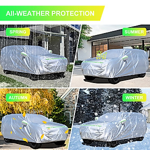 YINOK SUV Car Cover (191-207 inches) - Universal Fit, Waterproof, Dupont Oxford, All Weather, Hail Protector, Sun Protection, Door Zipper