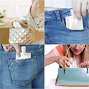 OUFAN Travel Size Pouches for Toiletries,TSA Approved Leak-proof Travel Portable Fluid Packing Bags with Labels for Shampoo, Conditioner, Lotion (20PACK)