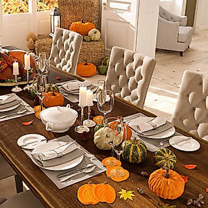 Crochet Pumpkins Coaster Handmade Knitted Drink Coaster Set Autumn Drink Cup Pad Mats Absorbent Bottle Mug Place Mats for Table Protection Fall Halloween Thanksgiving Themed Party Decoration (4 Pcs)