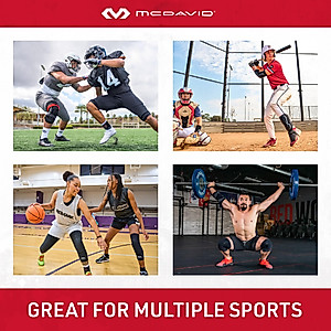 McDavid Level 2 4 Way Elastic Elbow Sleeve with Gel Buttresses, Black, Large