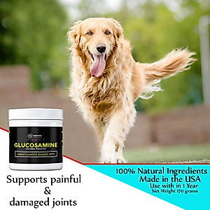 Nature's Pure Edge Original Extra Strength Glucosamine Dog and Cat Supplement Flavored with Real Chicken. Treats Painful and Damaged Joints. 170 gram Jar.
