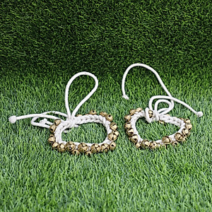 Tengru Kathak Ghungroo Pair (25+25) (16 No. Ghungroo) Big Bells Tied with Cotton Cord Indian Classical Dancers Anklet Musical Instrument (25 Bells)