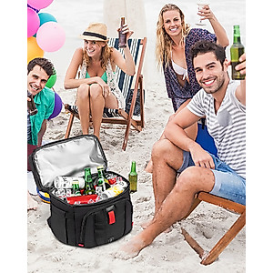 Sucipi Cooler Backpack 54 Cans, Leak-Proof Insulated Backpack with 4 Ice Packs, Double Deck Cooler Bag Up to 12 Hours,Soft Lightweight Lunch Backpack for Men Women to Work Beach Camping Picnic (Black)