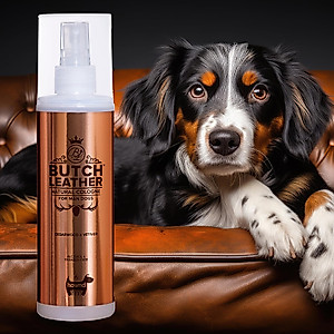 hownd Butch Leather Natural Cologne Deodorizer & Shine Spray For Dogs, Long Lasting, Cedarwood & Vetiver - Freshen Up Between Baths, No Alcohol, Parabens, Soap or Dyes 8.5oz