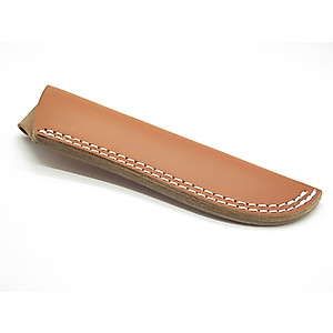 Brown Leather Fixed 5" Blade Loveless Style Hunting Knife Sheath Pouch