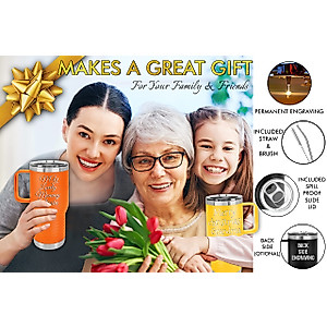 Polar Camel Personalized Tumblers with Slide Lid and Straw, Name Engraved Customized Cups, Stainless Steel Vacuum Insulated Travel Coffee Mugs - Women, Men Birthday Gift (Yellow, 20 oz)