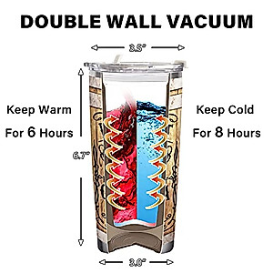 Zzkol Gifts for Grandpa - World's Best Grandpa Tumbler with Lid and Straw, Funny Birthday Gifts, Nutrition Facts Wood Grain Stainless Steel Travel Coffee Cup, 20oz Double Wall Vacuum Insulated Mug