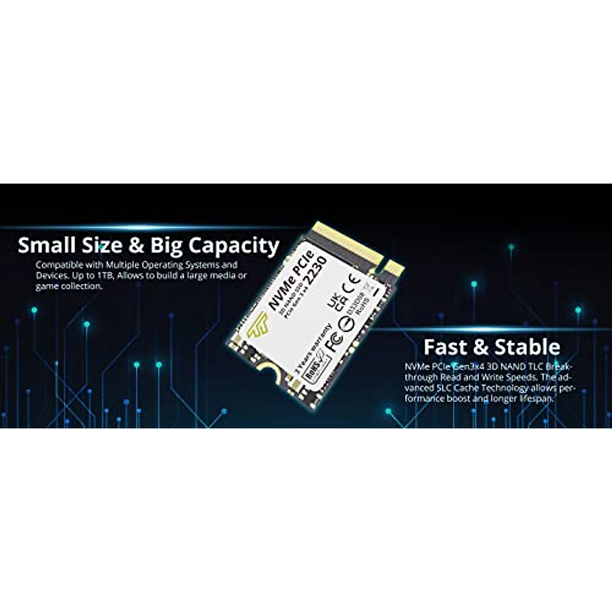 Timetec 1TB M.2 2230 SSD NVMe PCIe Gen3x4 Single Sided Solid State Drive Compatible with Steam Deck, Microsoft Surface pro 9/ pro 8/pro 7+/pro X/laptop3/laptop4/laptop go/book3, Mini PCs