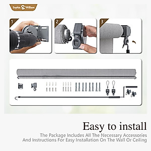 Sophia & William Outdoor Roller Shade Blinds Cordless Roll Up Shade,8'W x 6'H,Exterior Patio Shades with 95% UV Protection for Patio Porch Gazebo, Light Grey