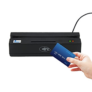 Qicarwow USB 4 in 1 Multifunctional Magnetic Card Reader Support Read and Write contactless Cards, chip Cards, PSAM Cards only for Professional Person, Plug and Play