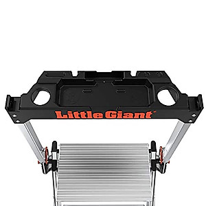 Little Giant Ladders, Jumbo Step, 2-Step, 2 foot, Step Stool, Aluminum, Type 1AA, 375 lbs weight rating, (11902), Silver