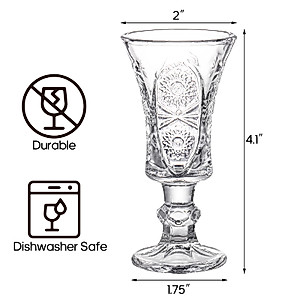 Youeon 12 Pack 1.2 Oz Shot Glasses Set, Clear Cordial Glasses, Fancy Shot Glasses, Mini Wine Glass with Heavy Base, Sherry Glasses Small Goblet Glasses for Tequila, Liquor, Whiskey, Vodka