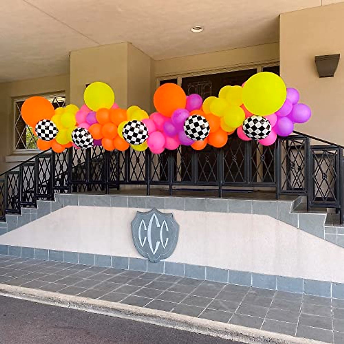 12 Pack 18 Inch Checkered Racing Balloons Helium Foil Mylar Black and White Checkered Balloons for Race Car Themed Party Birthday Festival Decorations Supplies