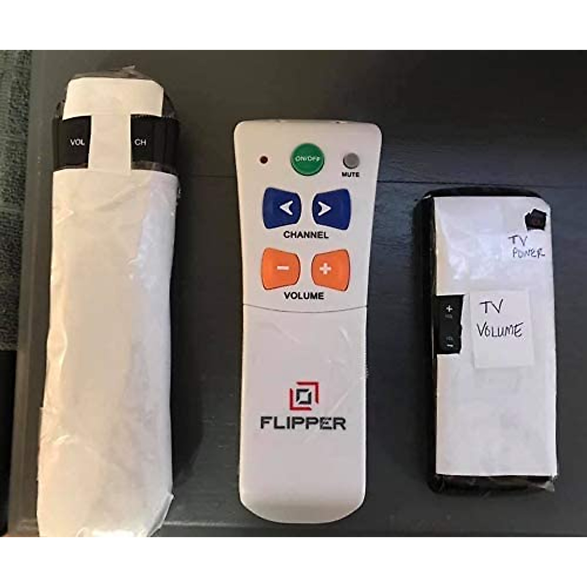 Flipper Big Button Universal TV Remote - Seniors, Elderly - Simple, Works TV & Cable - Favorite Channels - Learning - Supports IR Devices