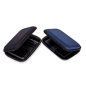 Ginsco 2pcs EVA Hard Carrying Case for Portable External Hard Drive Power Bank Charger USB Cable Battery Case (Black+Blue)