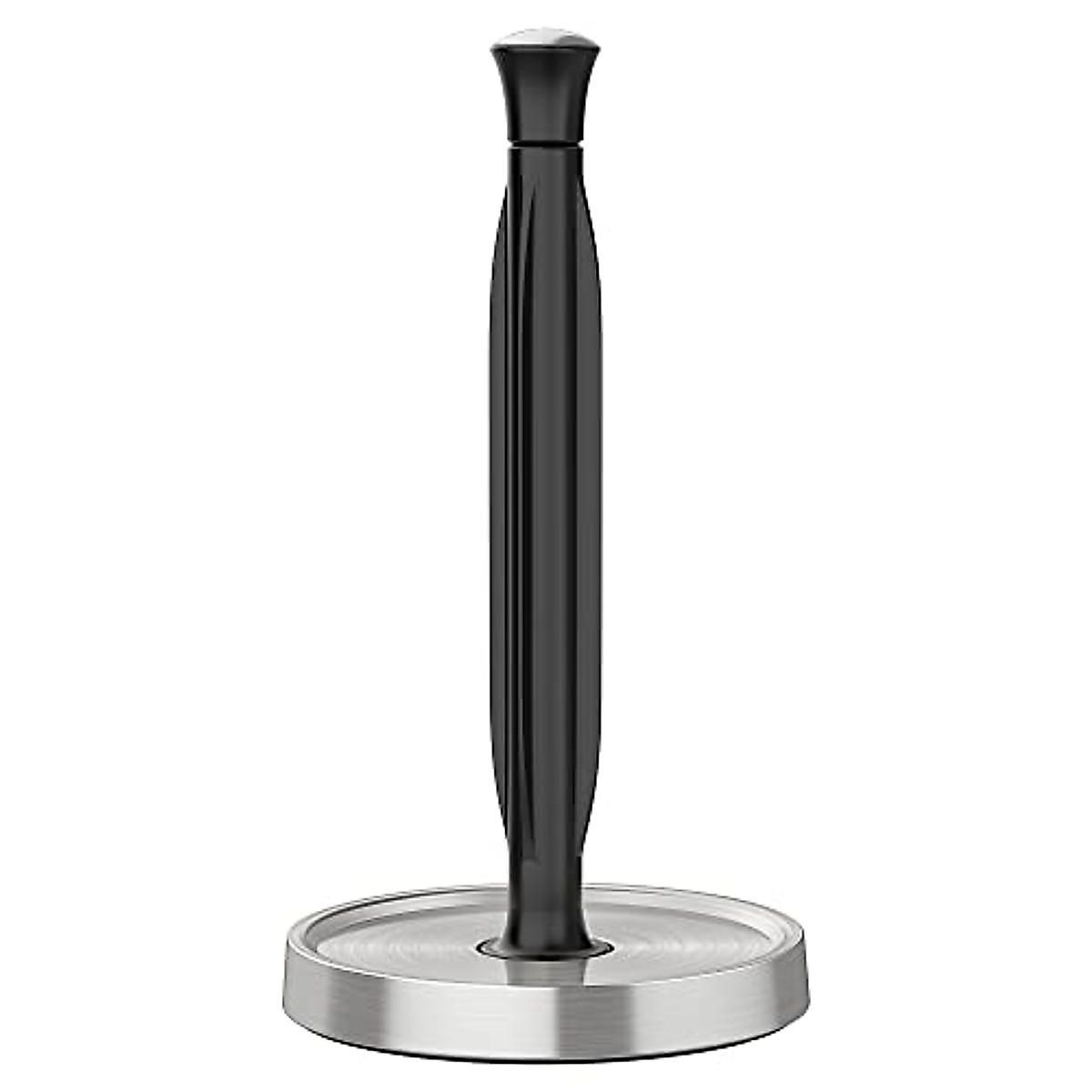 MR.SIGA Paper Towel Holder, Non Slip Stainless Steel Weighted Base, Standing Paper Towel Holder for Countertop, Black