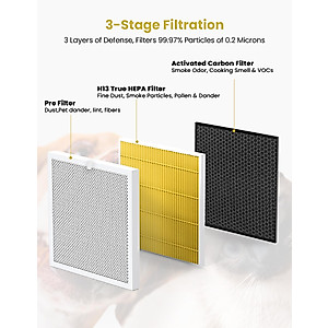 A3 Pet Care Replacement Filter Compatible with AMEIFU G3 sferf-30 Air Purifier, VEWIOR A3, Tailulu HQZZ-260 Air Cleaner, 3-in-1 Filter H13 True HEPA Filter Air Filter Replacement, 1 Pack, Yellow
